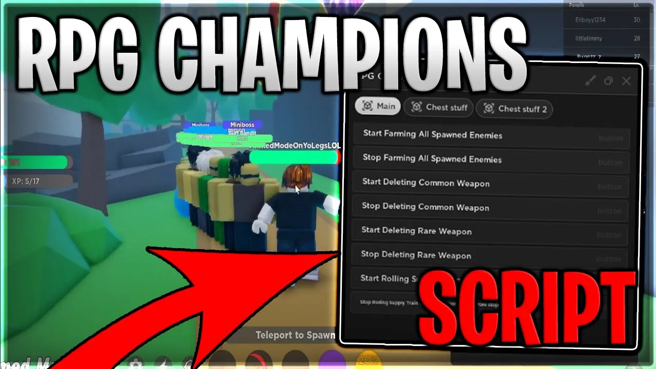 [EVENT] RPG CHAMPIONS Script Hack Auto Farm Chests Farm Max LEVEL ...